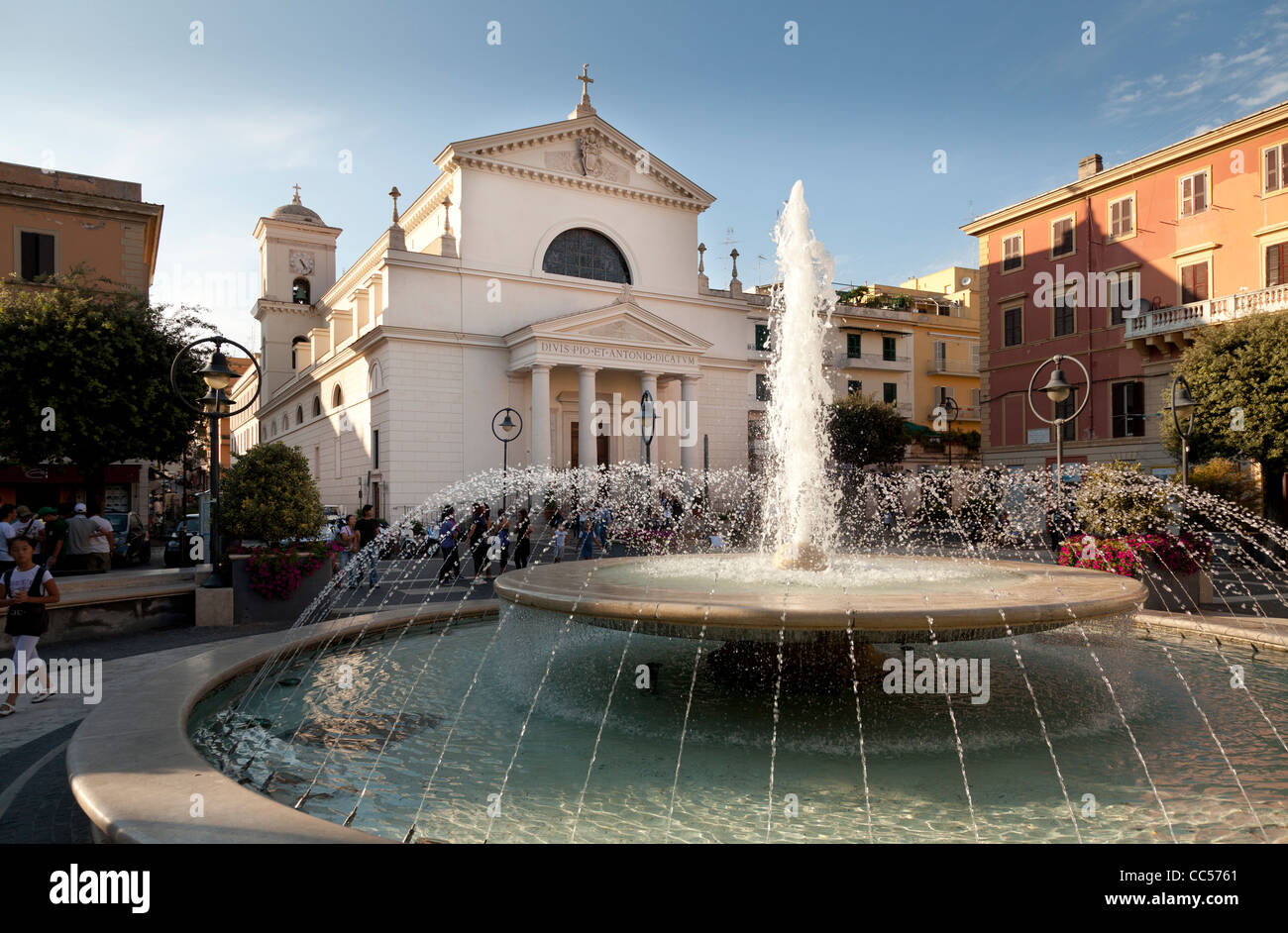 The Fountain in the Piazza Pia and the Chiesa dei Santi Pio e Antonio ...
