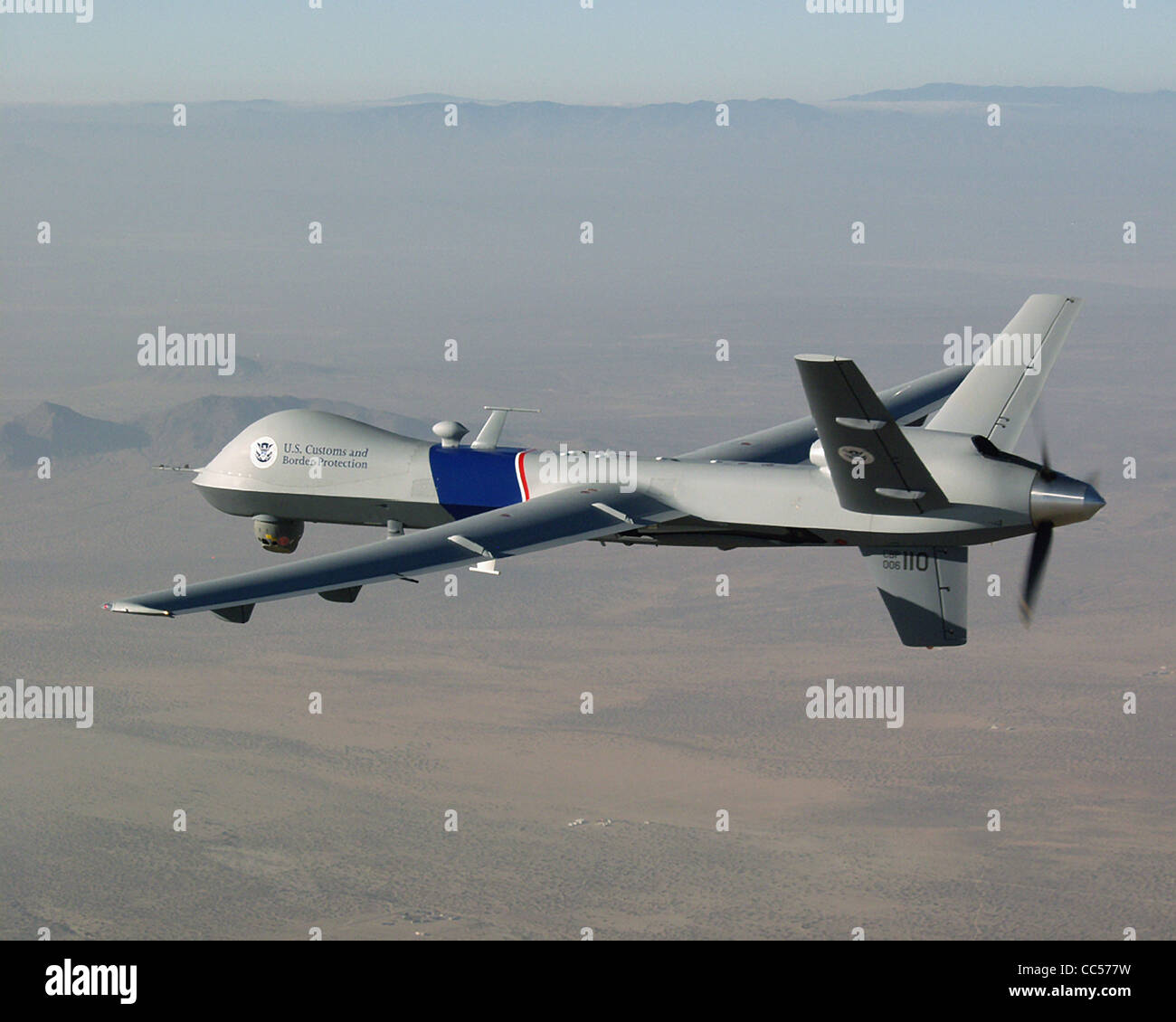 US Customs and Border Patrol UAV, Unmanned Aerial Vehicle, conducts ...