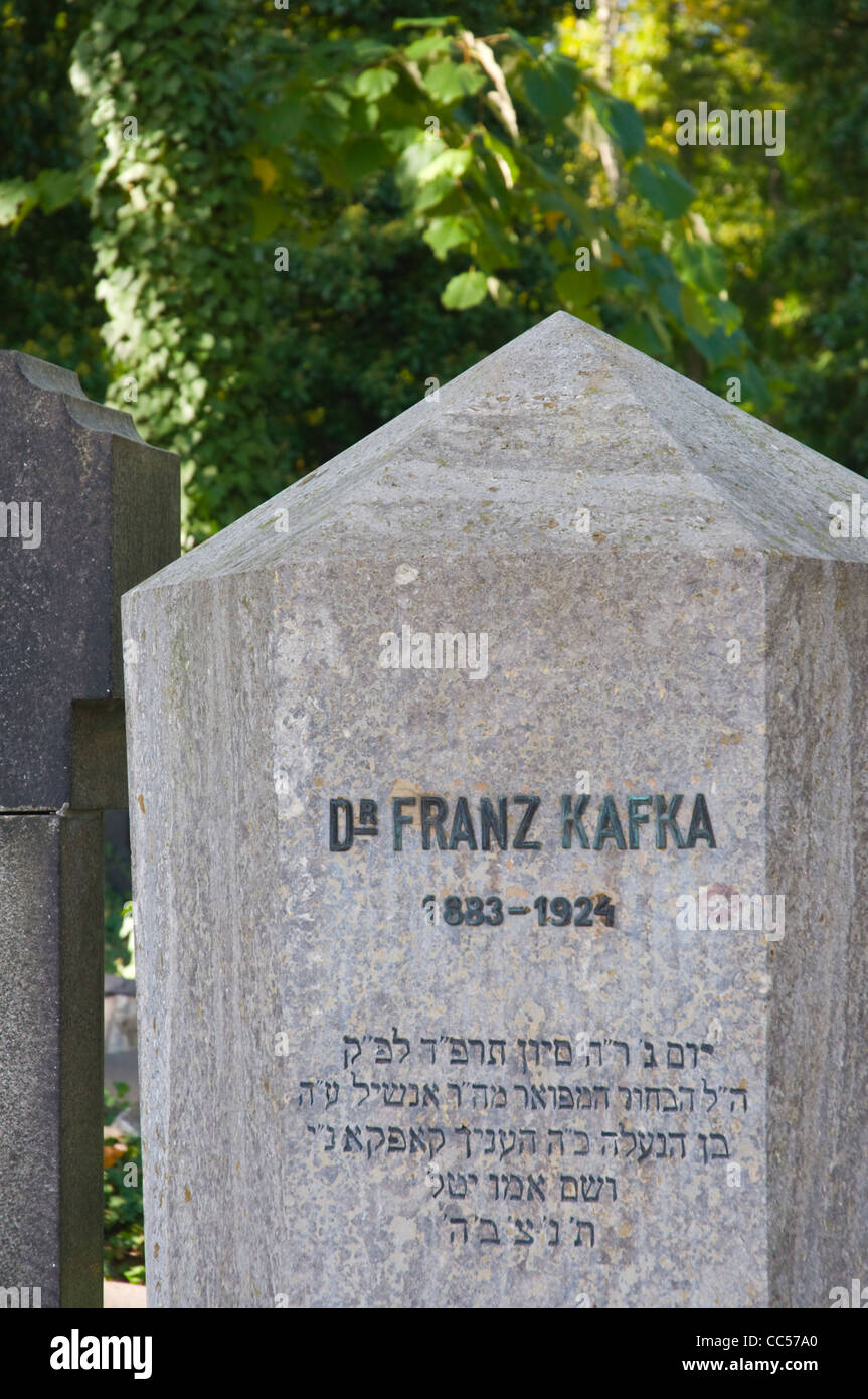 Grave of writer Franz Kafka in Novy zidovsky hrbitov the New Jewish ...