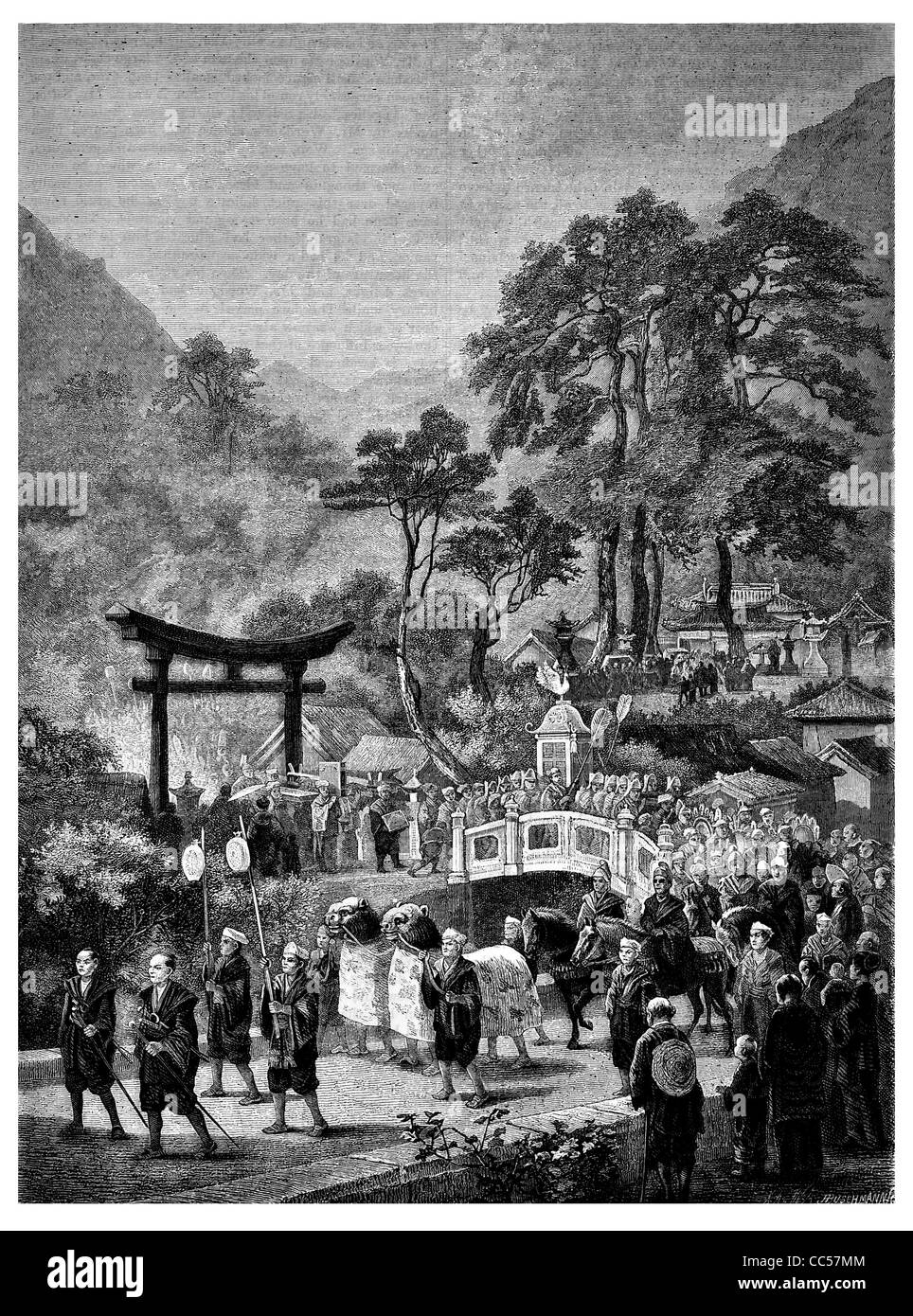 A Japanese Festival procession 1886 Stock Photo - Alamy