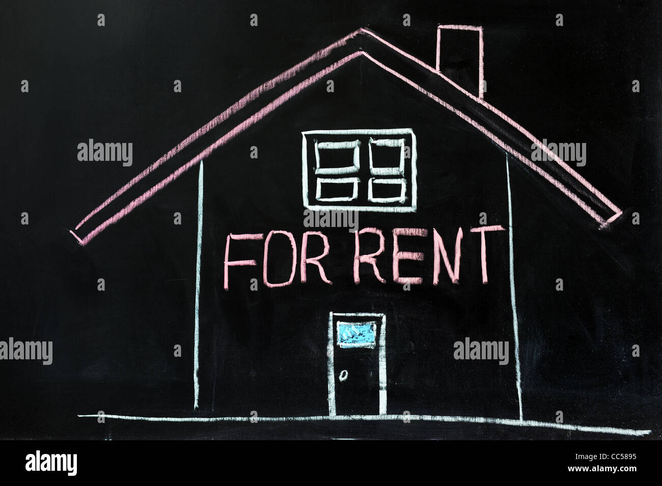 Chalk drawing - House for rent Stock Photo - Alamy