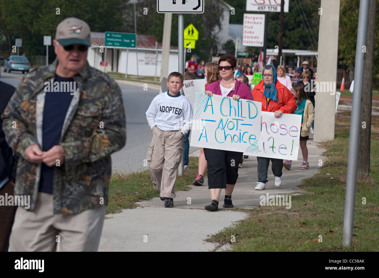 Participants in the annual Walk For Life rally in the small North ...