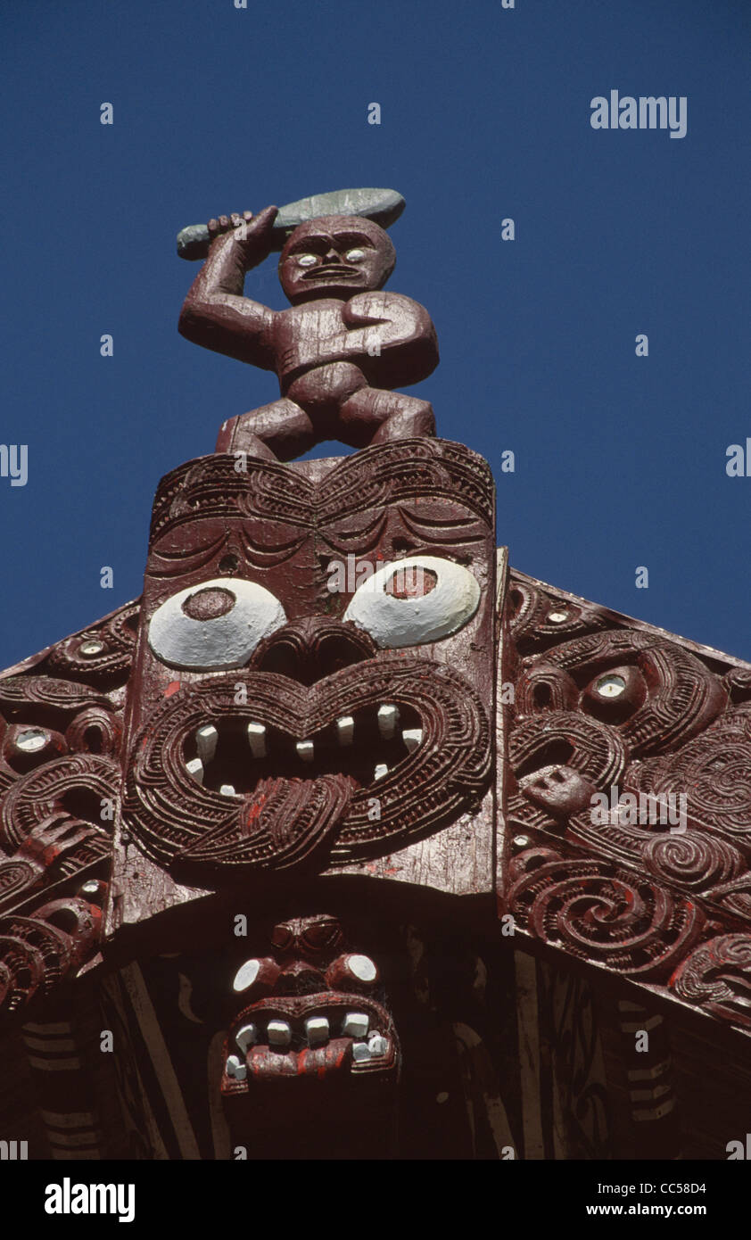New Zealand Rotorua Whakarewarewa Maori Village Wahiao meeting house ...