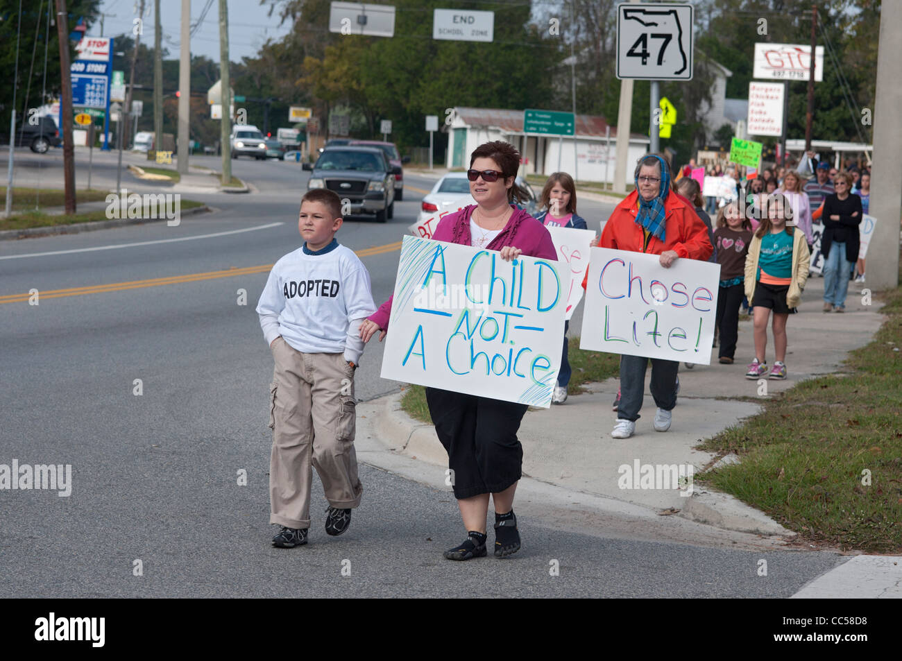 Participants in the annual Walk For Life rally in the small North ...