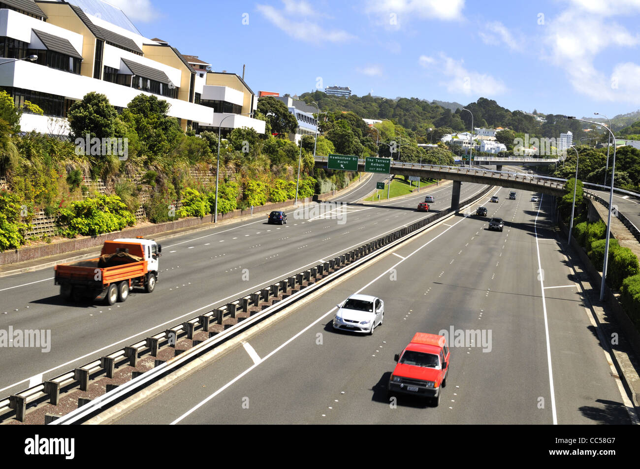 Wellington urban motorway SH1, New Zealand Stock Photo - Alamy