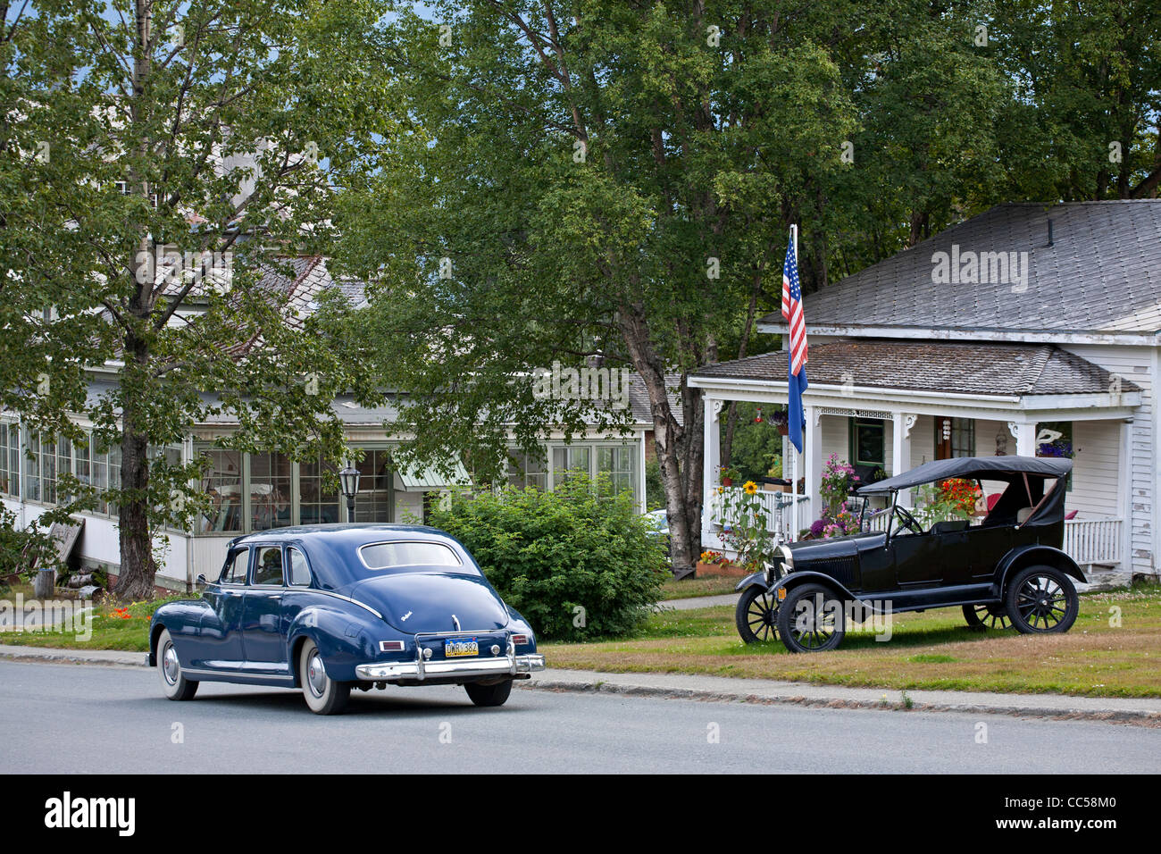 1950 Packard De Luxe 8 Sedan and Ford Model T. Haines. Alaska. USA ...