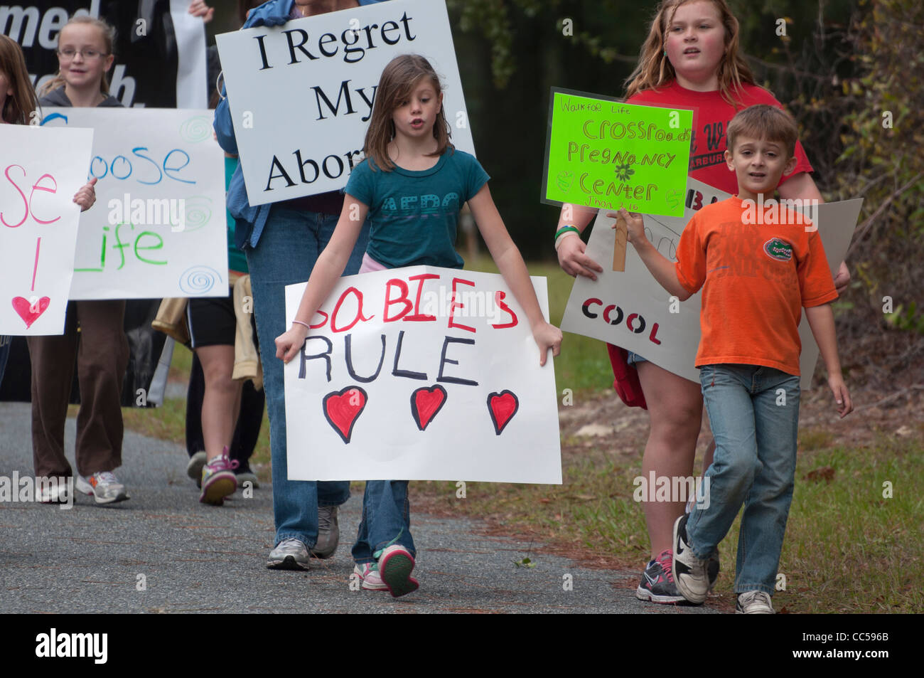 Participants in the annual Walk For Life rally in the small North ...