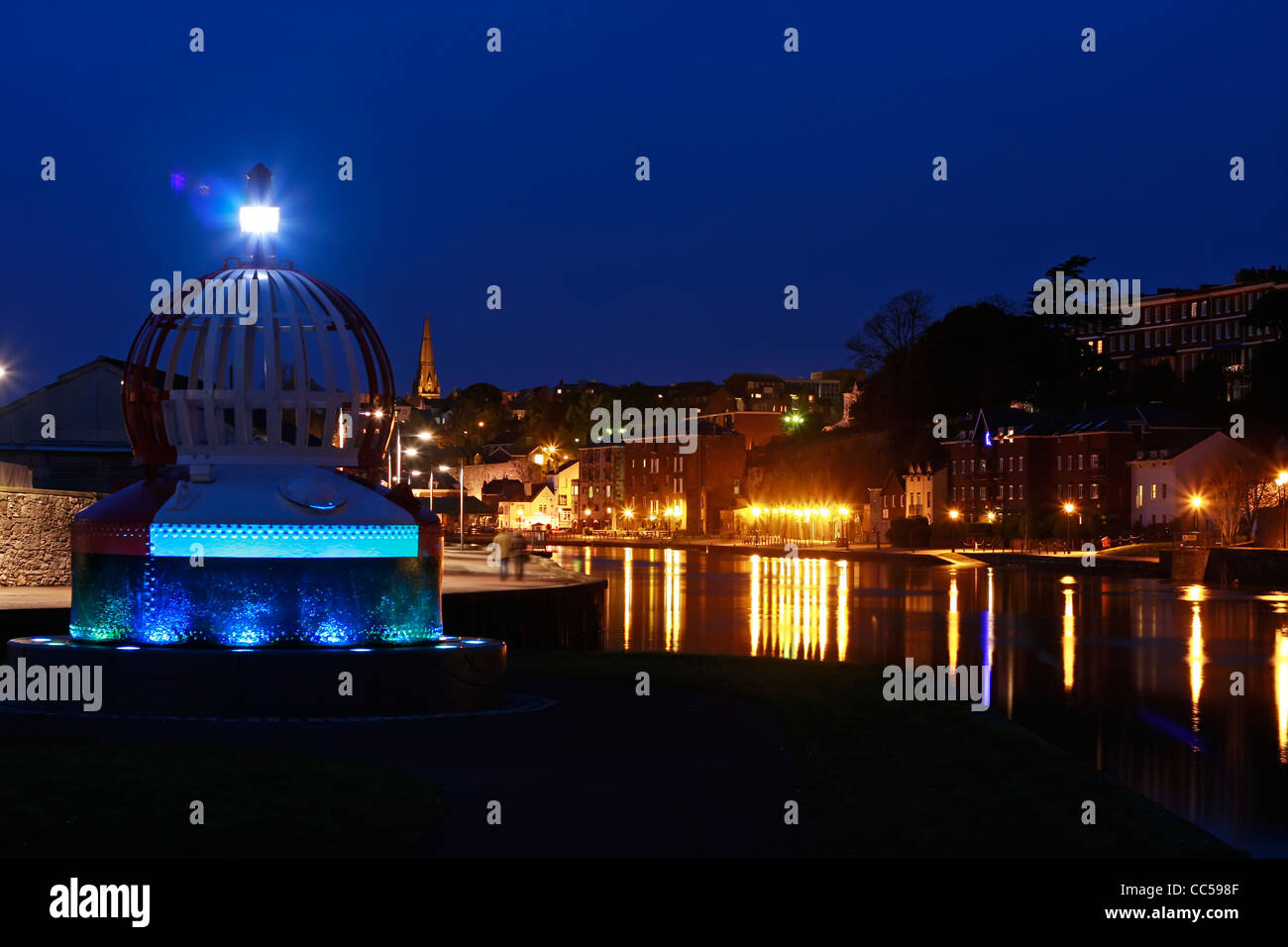 Night scene at the Quay in Exeter, Devon, UK Stock Photo - Alamy