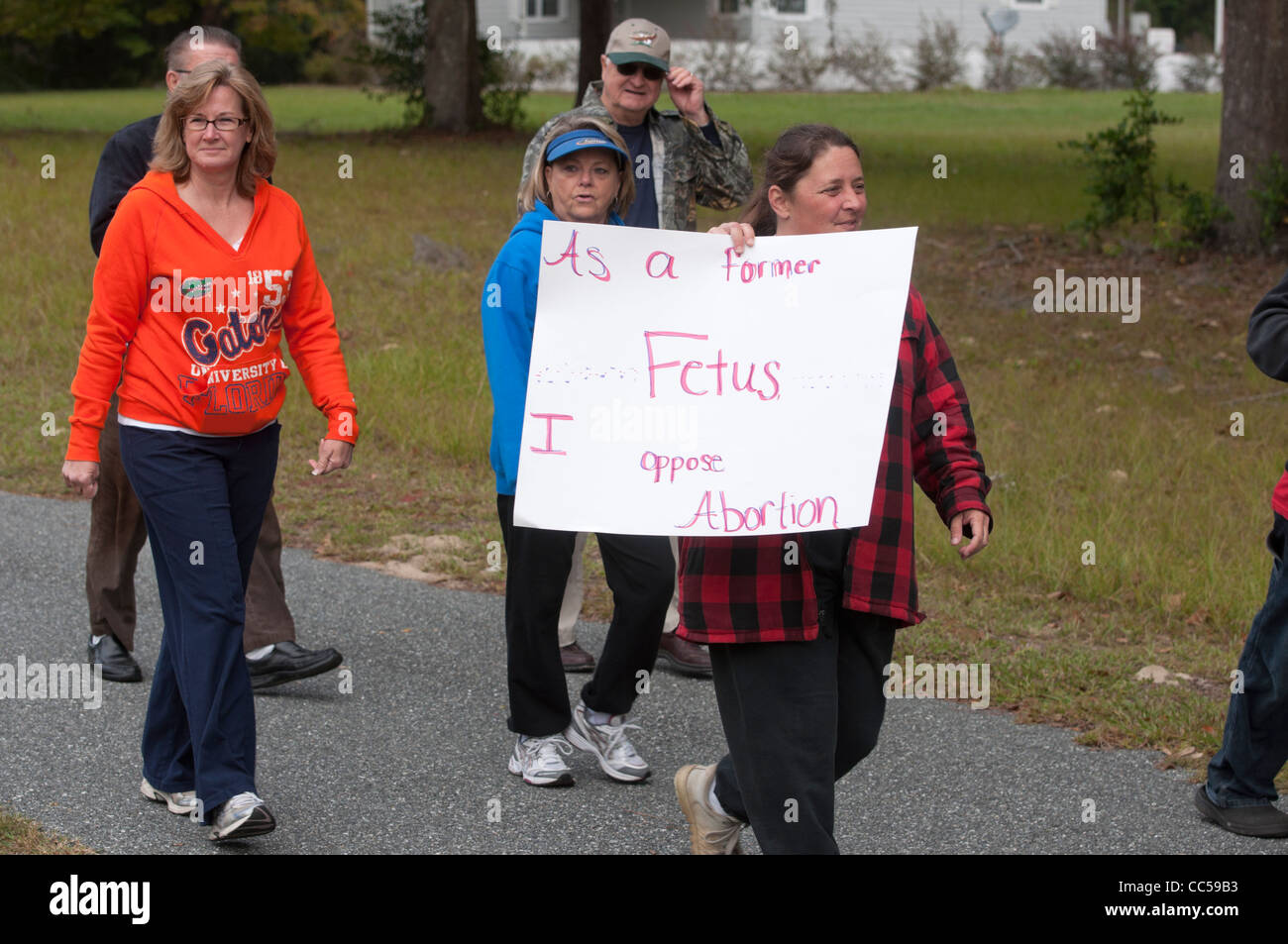 Participants in the annual Walk For Life rally in the small North ...