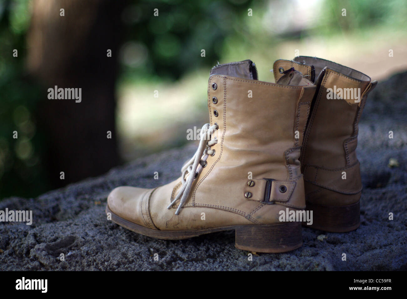 Pair of walking boots Stock Photo - Alamy