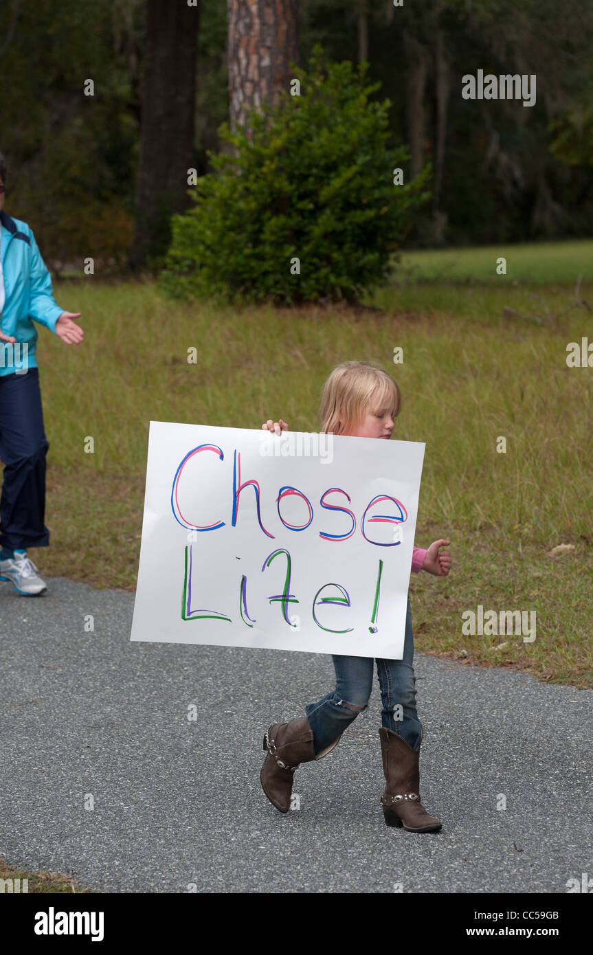 Participants in the annual Walk For Life rally in the small North ...