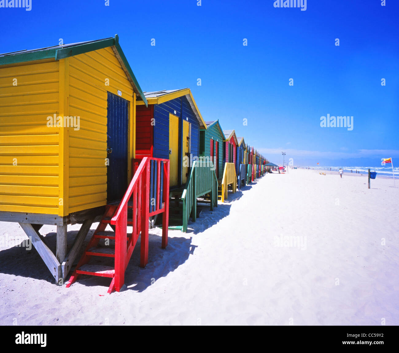 Muizenberg Beach & Colourful Beach Huts, Muizenberg, Cape Peninsula ...