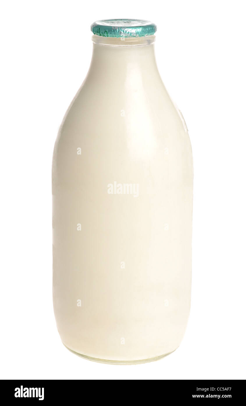 Milk, cut out of a bottle of milk, Milk bottle Stock Photo - Alamy