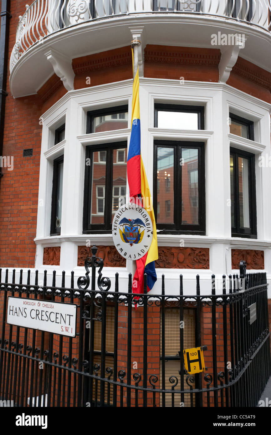 colombian embassy hans crescent chelsea London England UK United ...