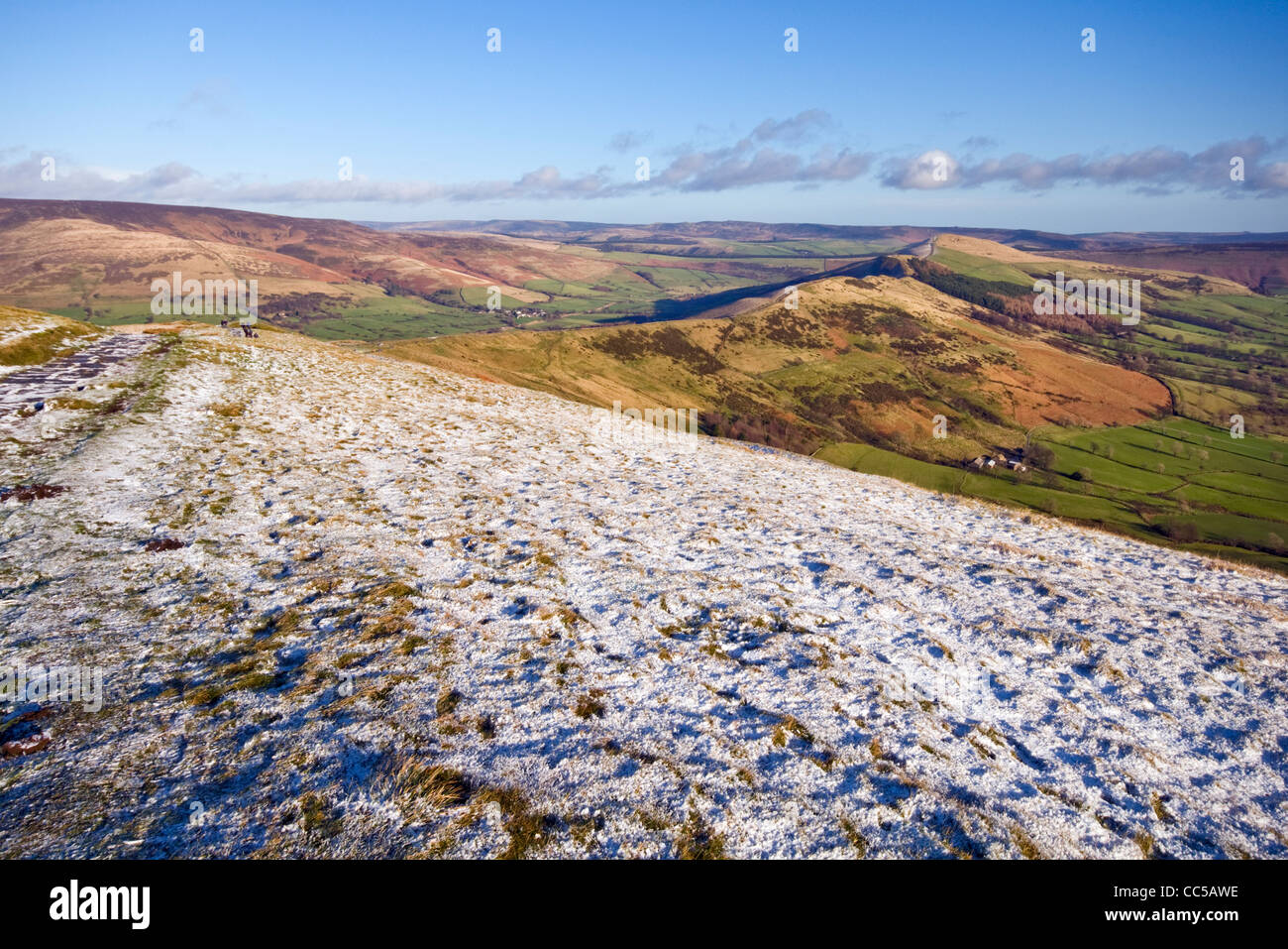 The view from the top of Mam Tor looking towards the Great Ridge in the ...