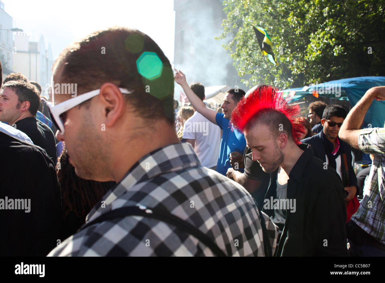 red haired punk at Notting hill carnival 2010 Stock Photo - Alamy