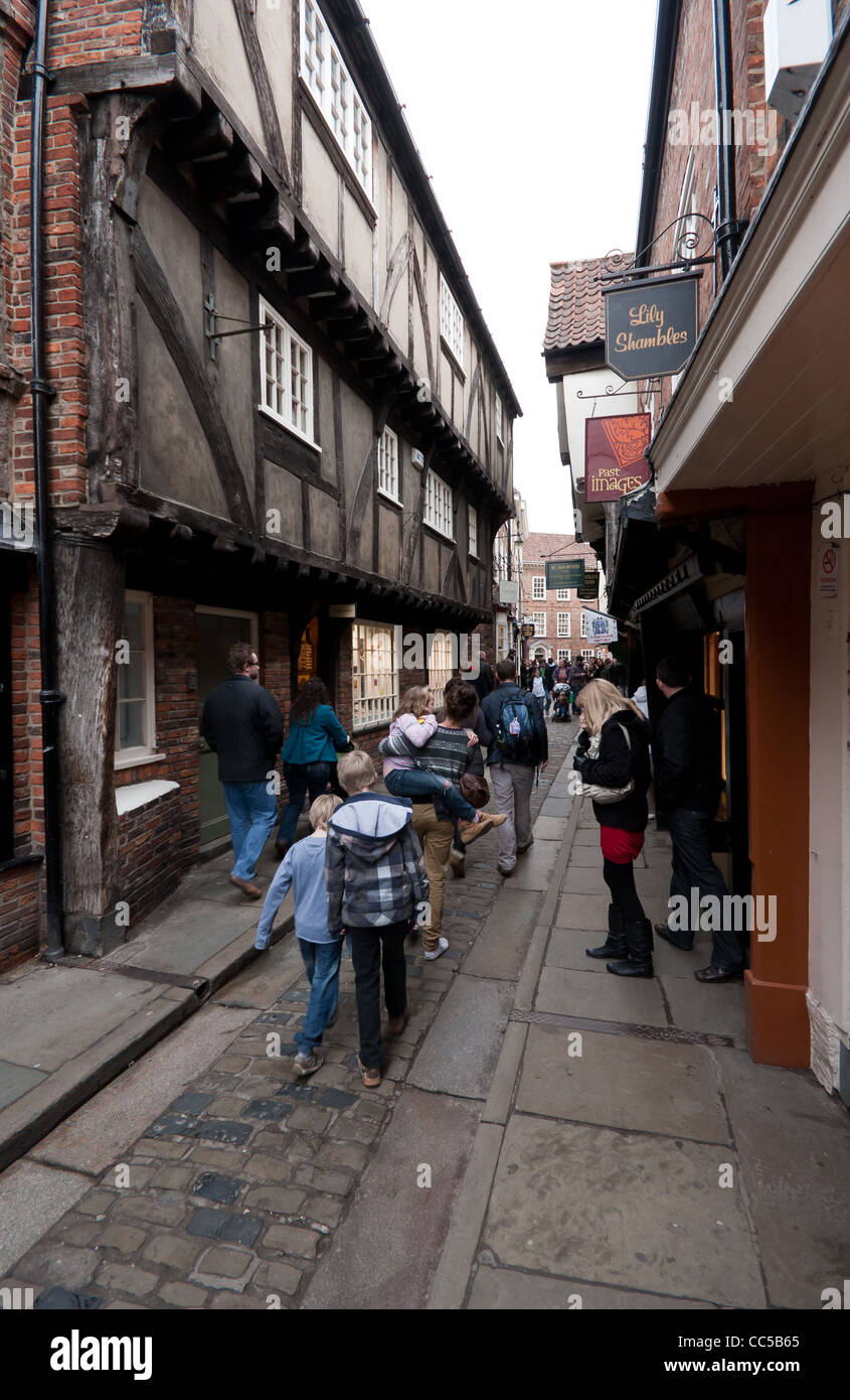 The Shambles medieval street in York, England Stock Photo - Alamy