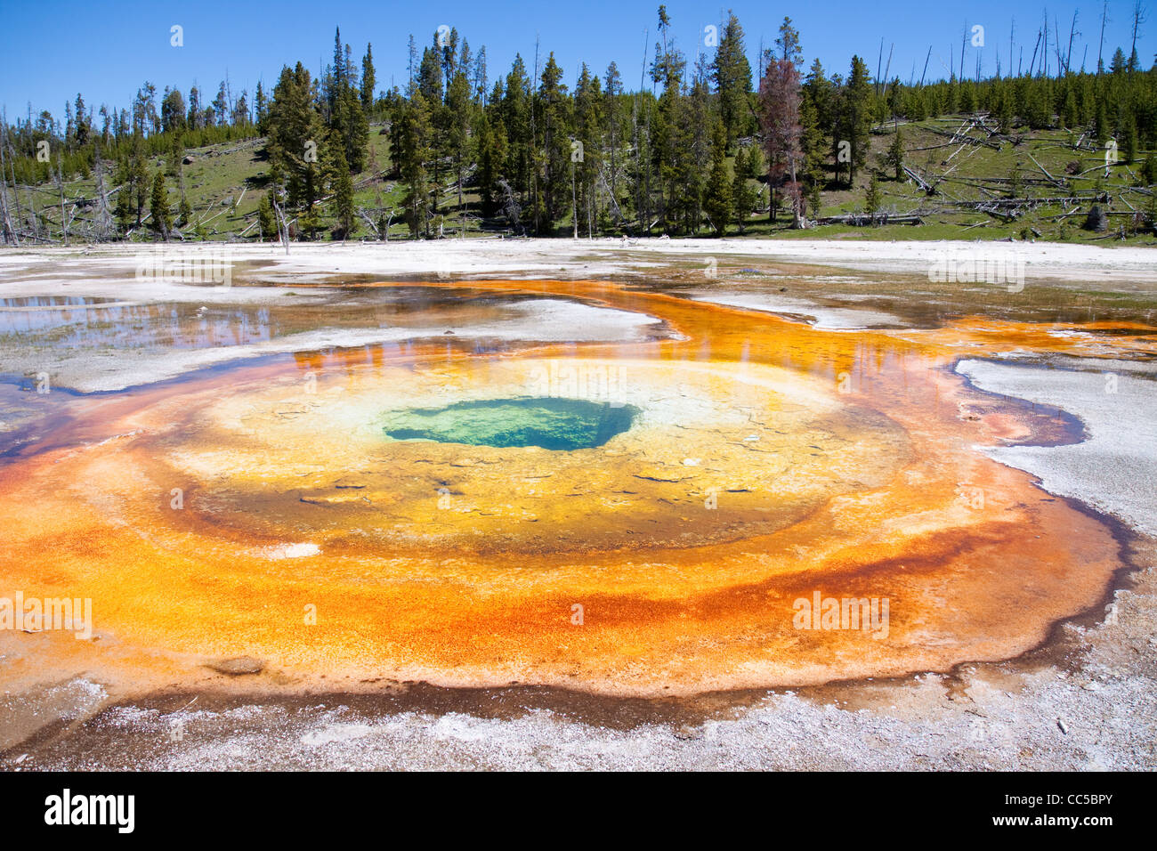 Colourful deep pool in a volcanic section of Yellowstone Stock Photo ...