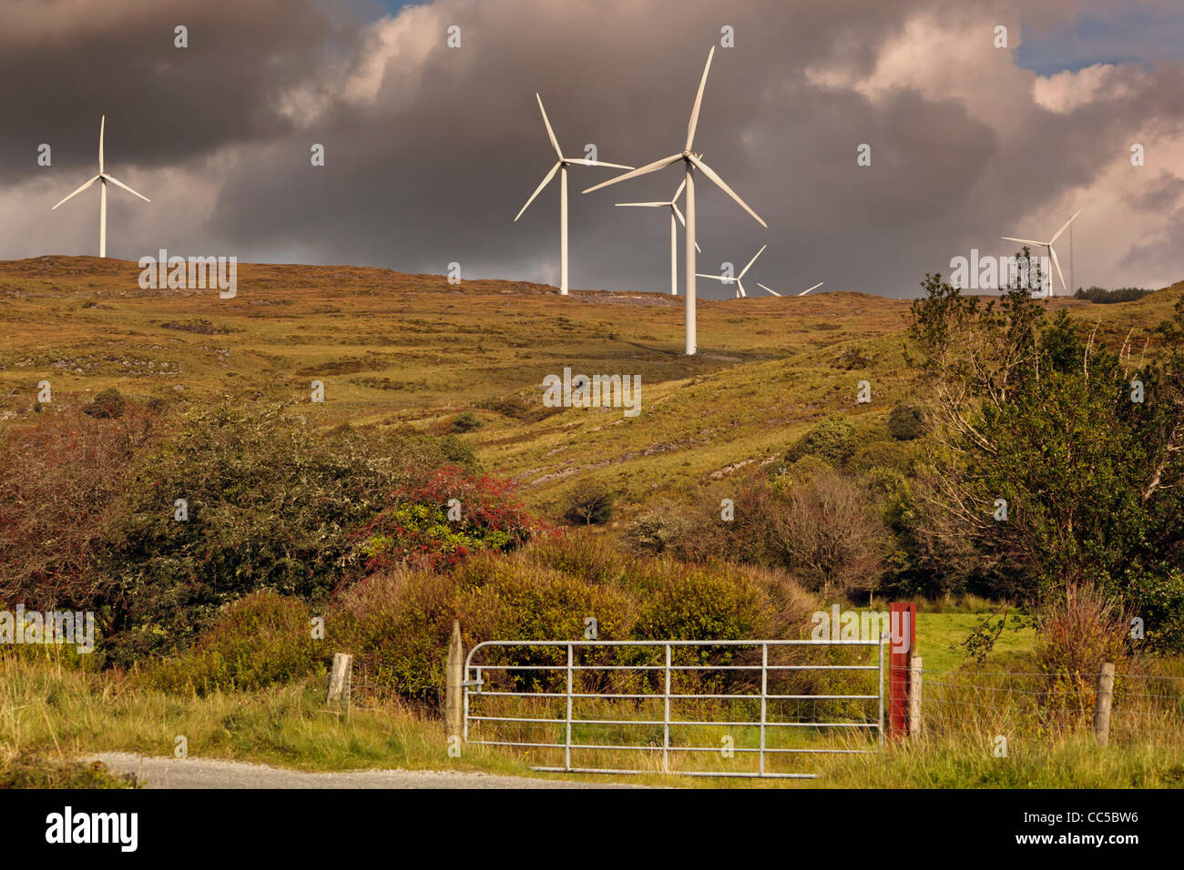 Windmills producing alternative energy near Kenmare, County Kerry ...