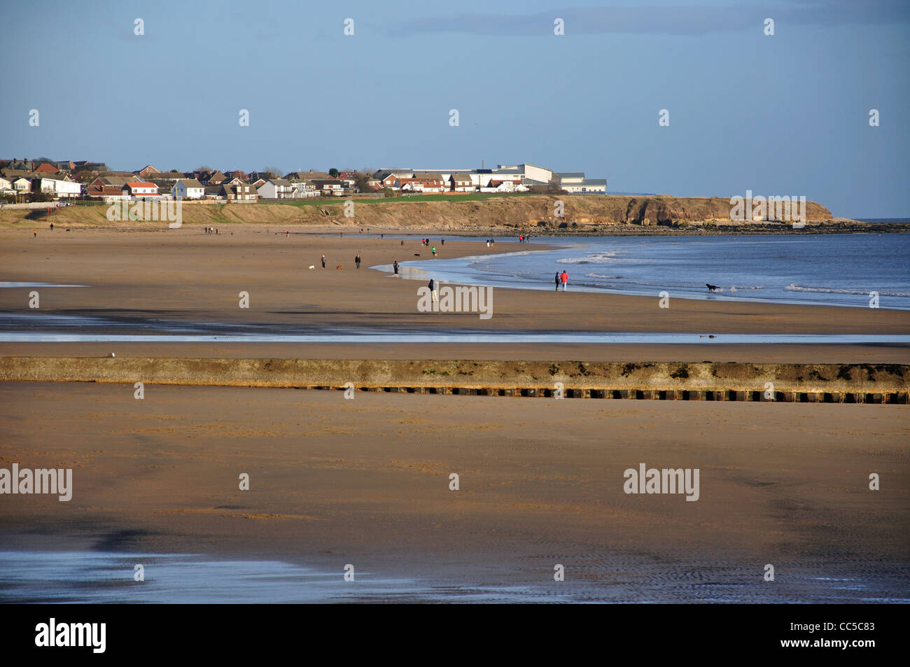 Beach and promenade view, Seaburn, Sunderland, Tyne and Wear, England ...