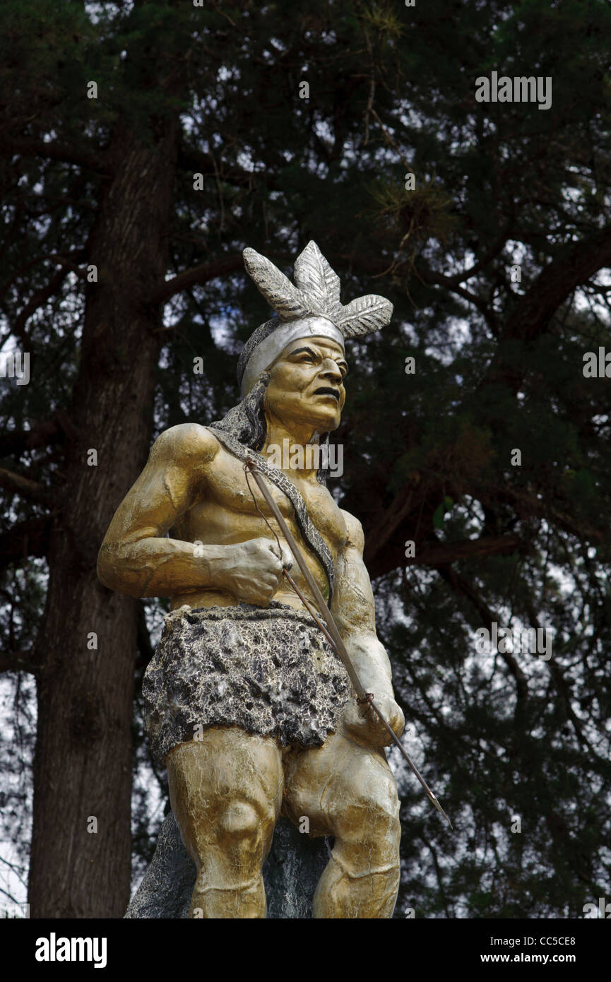 Statue of Indian Chief and Warrior Lempira in Erandique Honduras Stock ...