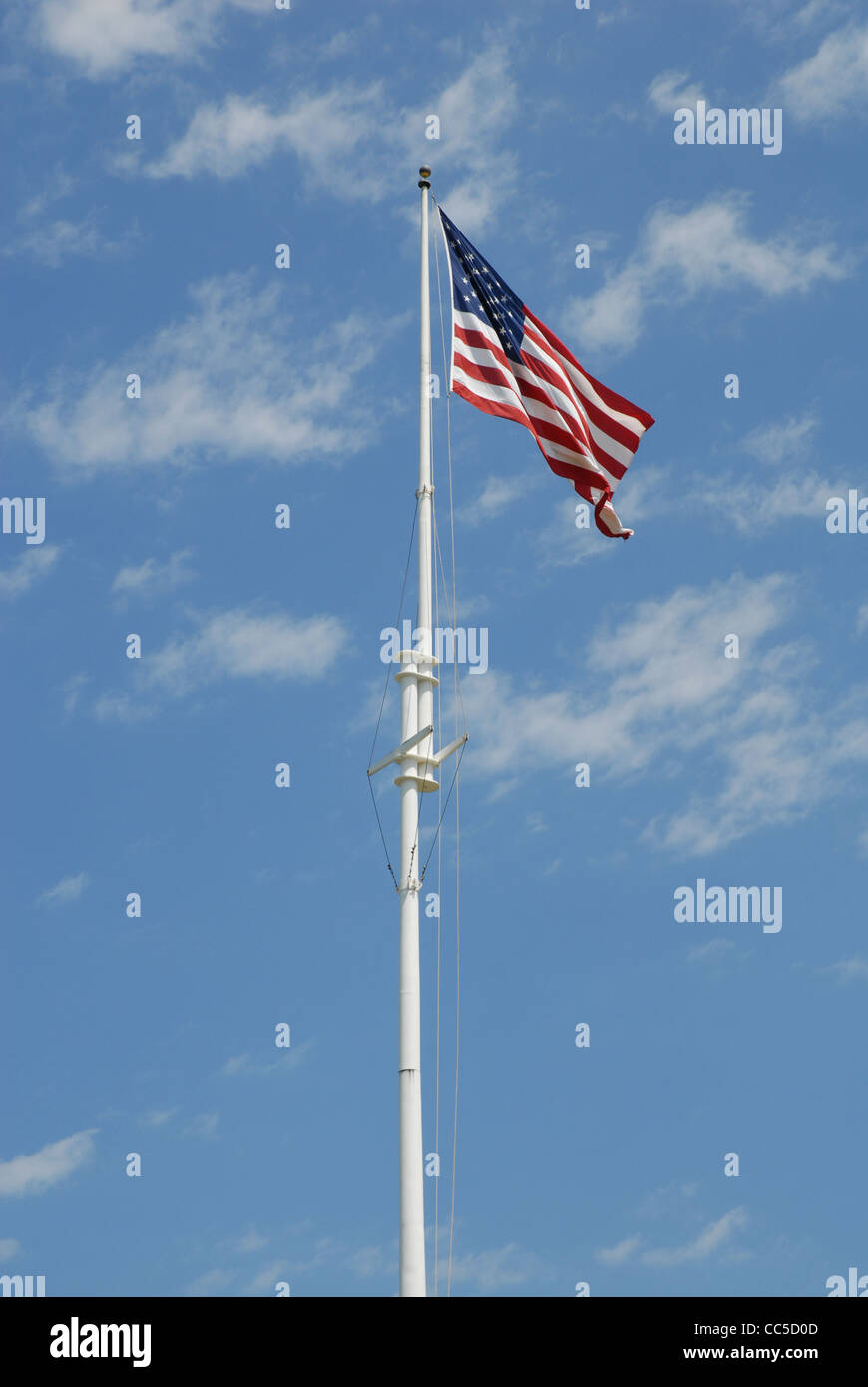 United States Flag flying over Fort Macon State Park Stock Photo - Alamy