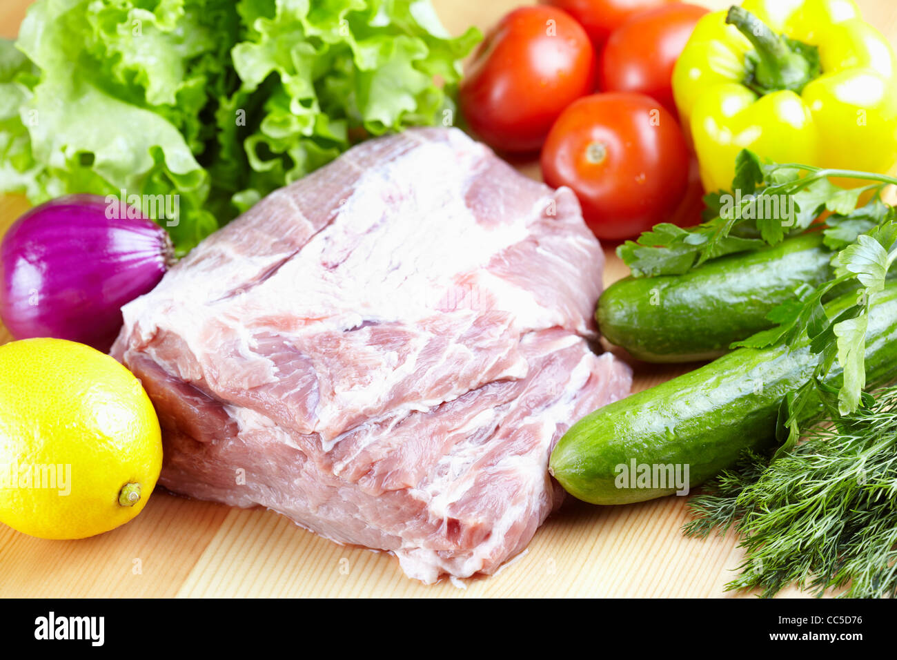 Meat and vegetables Stock Photo - Alamy