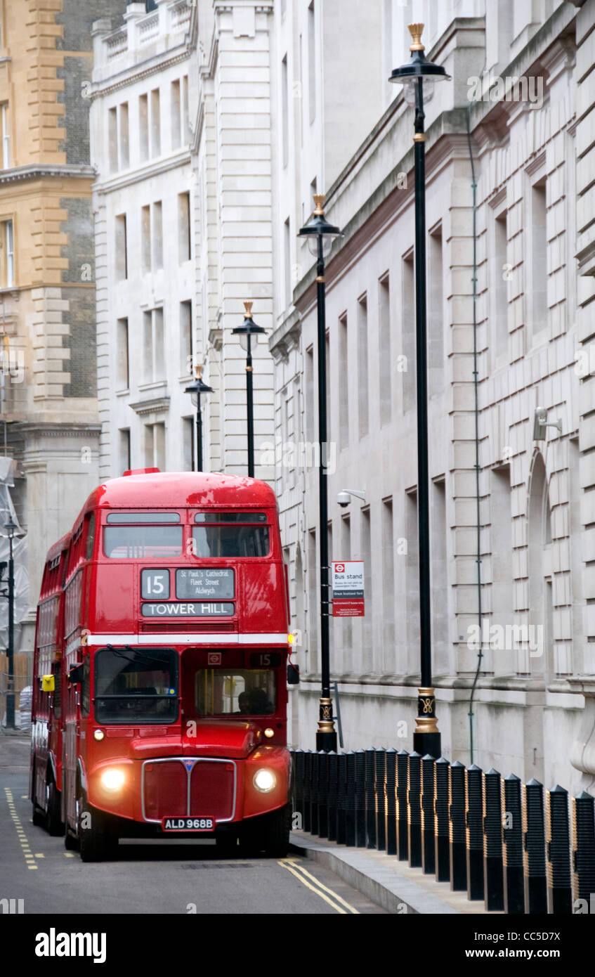Old fashioned red london bus hi-res stock photography and images - Alamy