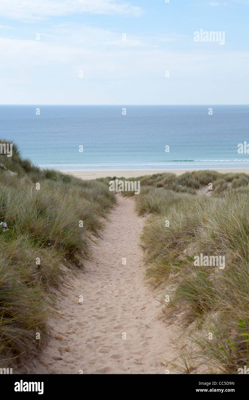 Sand dunes at Hayle beach, Cornwall, England Stock Photo - Alamy