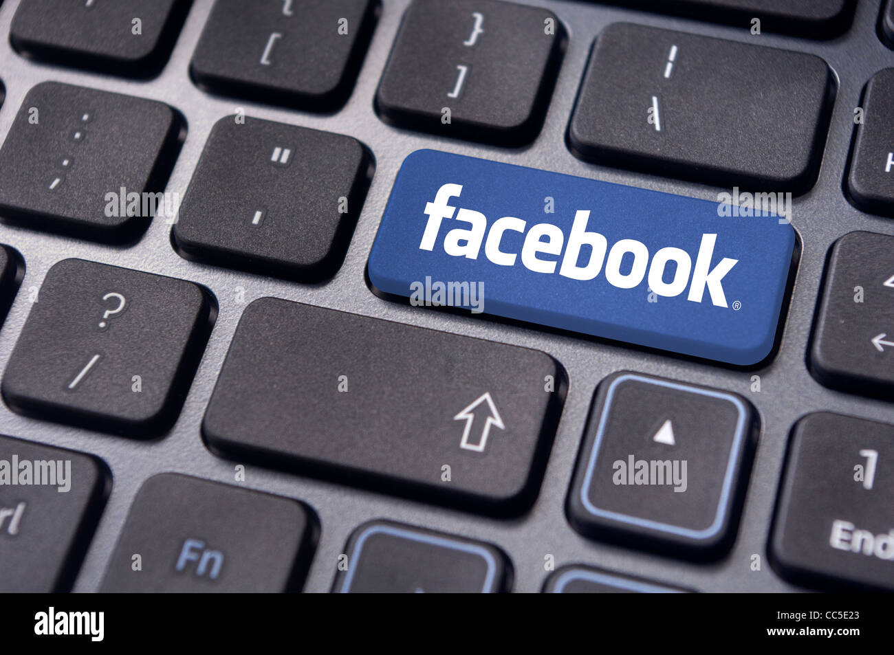 keyboard enter key with facebook icons, for social media concepts Stock ...