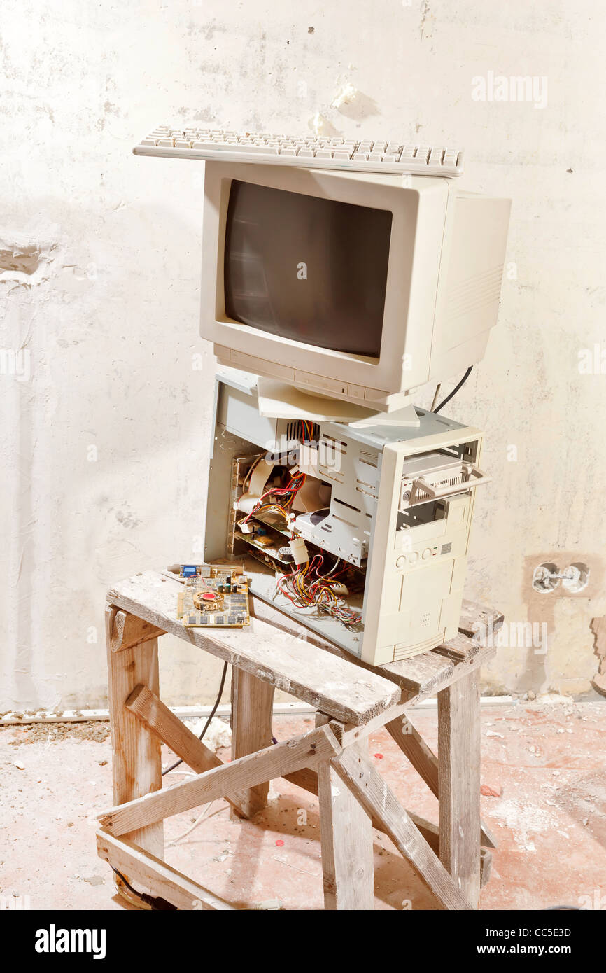 Destroyed computer hi-res stock photography and images - Alamy