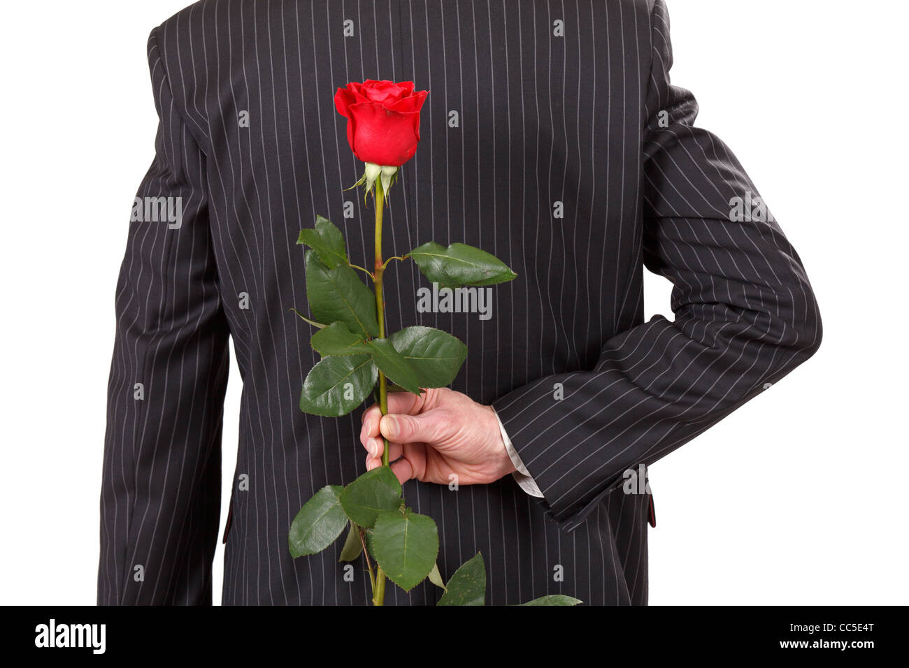 man with red rose Stock Photo - Alamy
