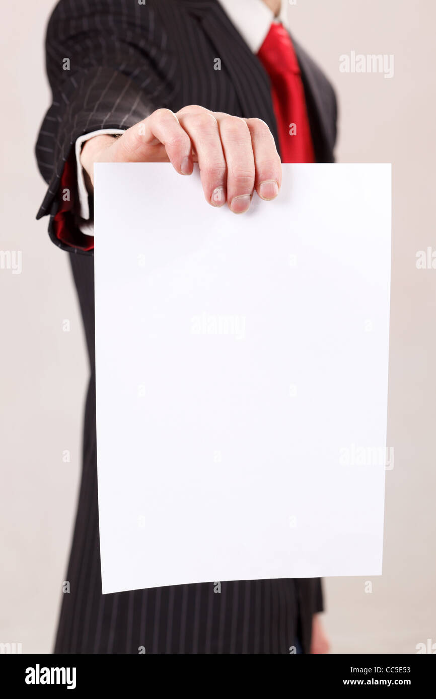 business man with blank Stock Photo - Alamy