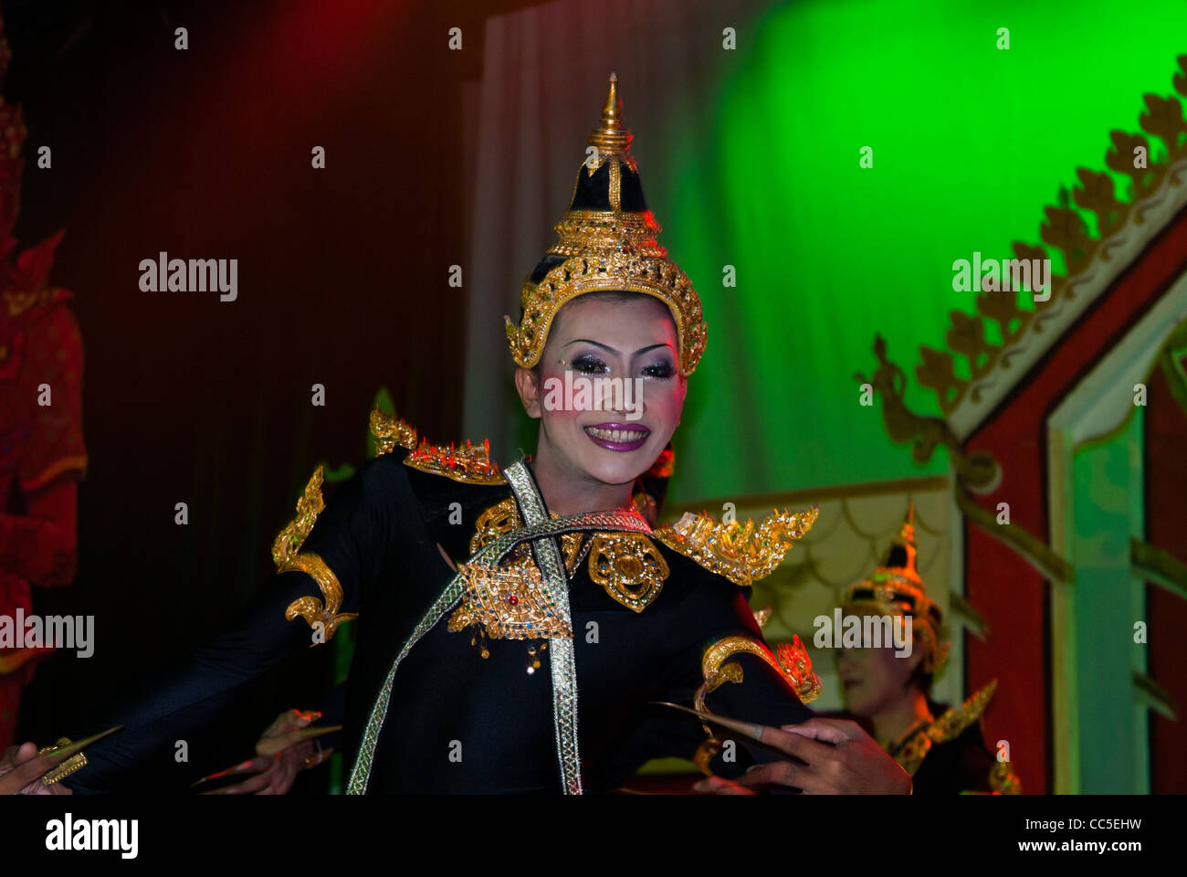 Dancer in traditional Thai classical dance costume, Phuket, Thailand ...