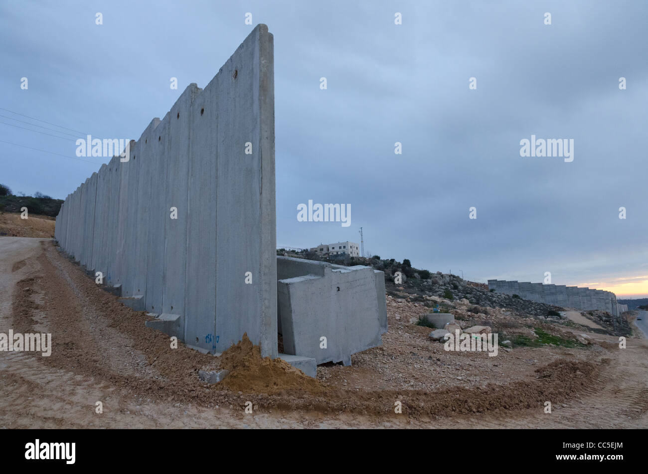 Construction site of the separation wall in Wallageh near jerusalem ...