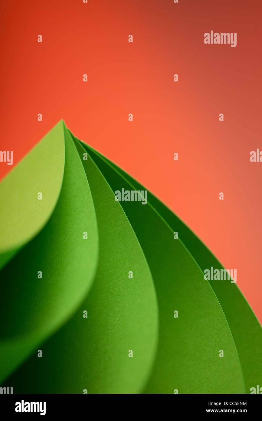 graphic abstract image of colorful origami pattern made of curved ...