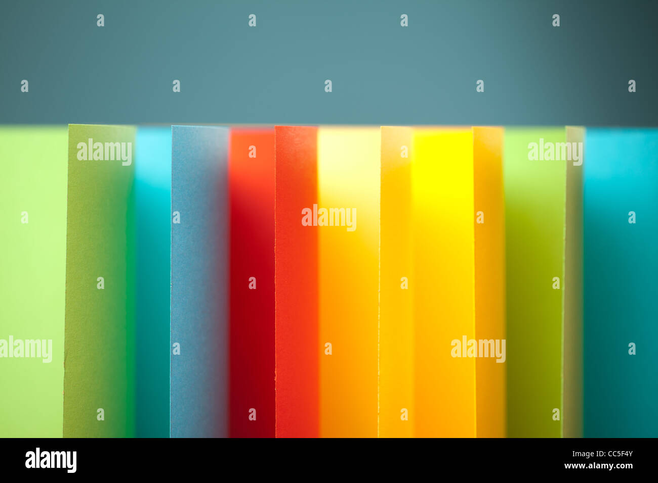 graphic abstract image of colorful origami pattern made of curved ...