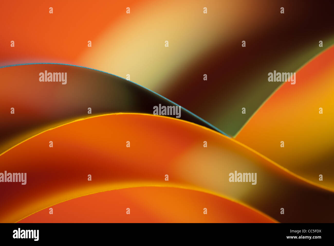 graphic abstract image of colorful origami pattern made of curved ...