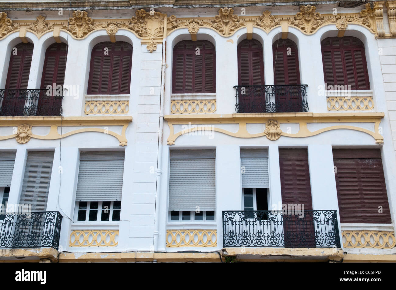 Spanish buildings at the old port,Tangier, Morocco, North Africa Stock ...