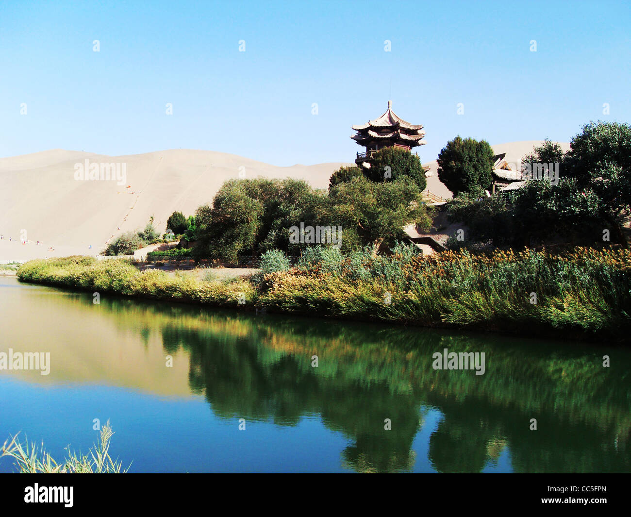 Yueya Spring at the foot of Mingsha Hill, Dunhuang, Jiuquan, Gansu ...