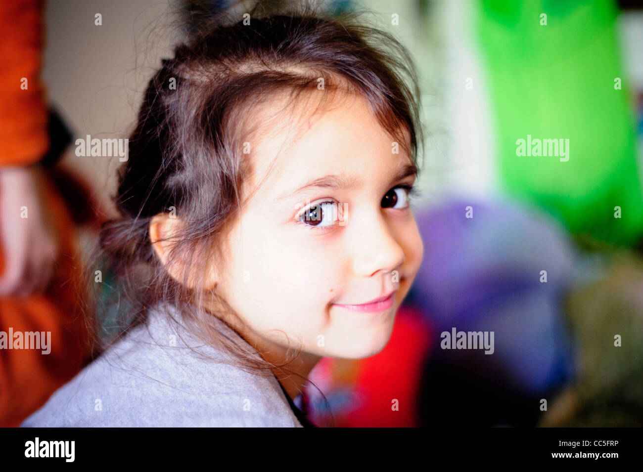 portrait of children look in camera and smile Stock Photo - Alamy
