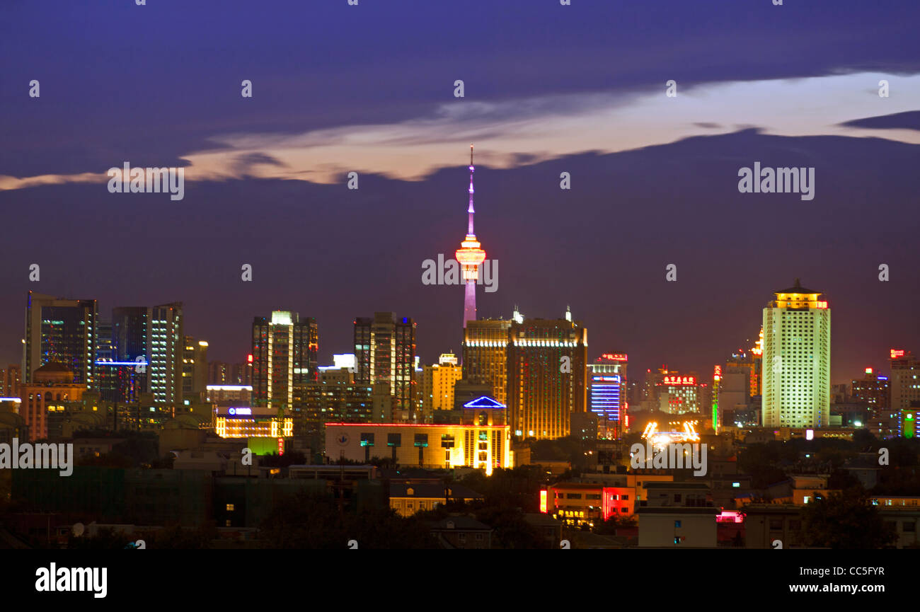 Skyscrapers at night, Beijing, China Stock Photo - Alamy