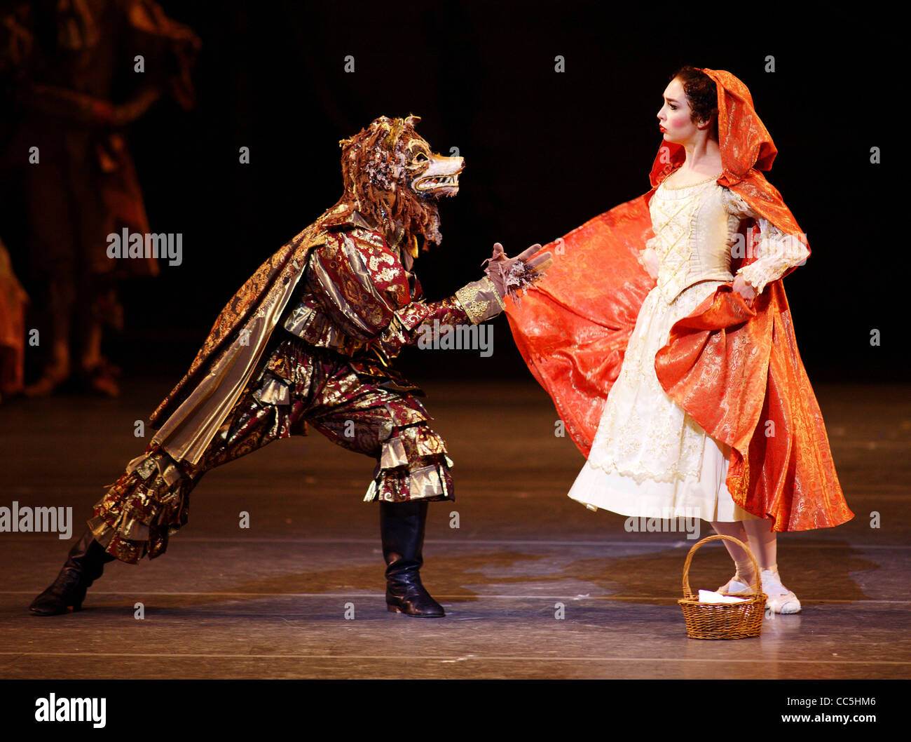 Ballet dancers performing Little Red Riding Hood story, Beijing, China ...