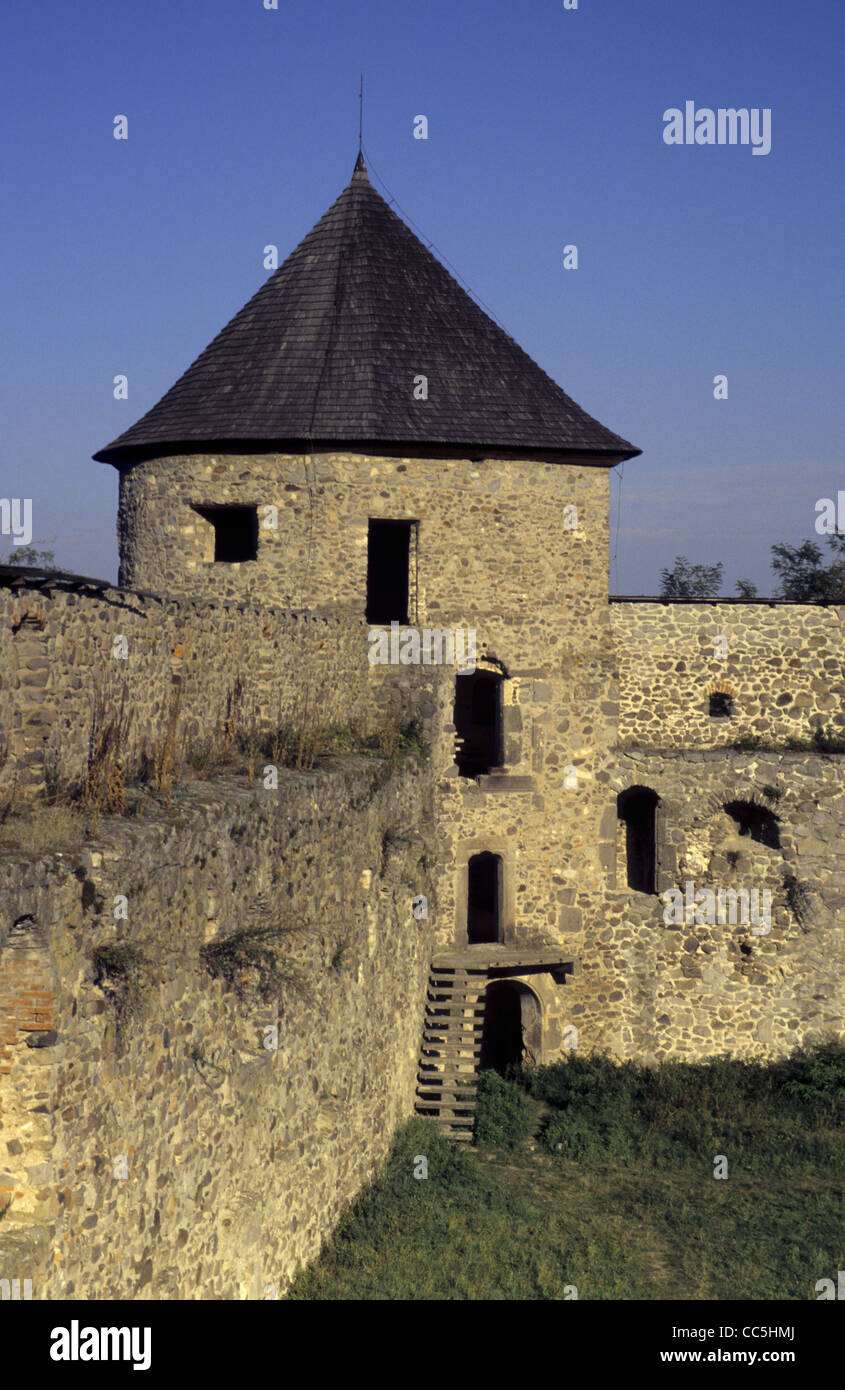 Ruins of medieval castle (fortified abbey) Bzovik, Krupinska planina ...