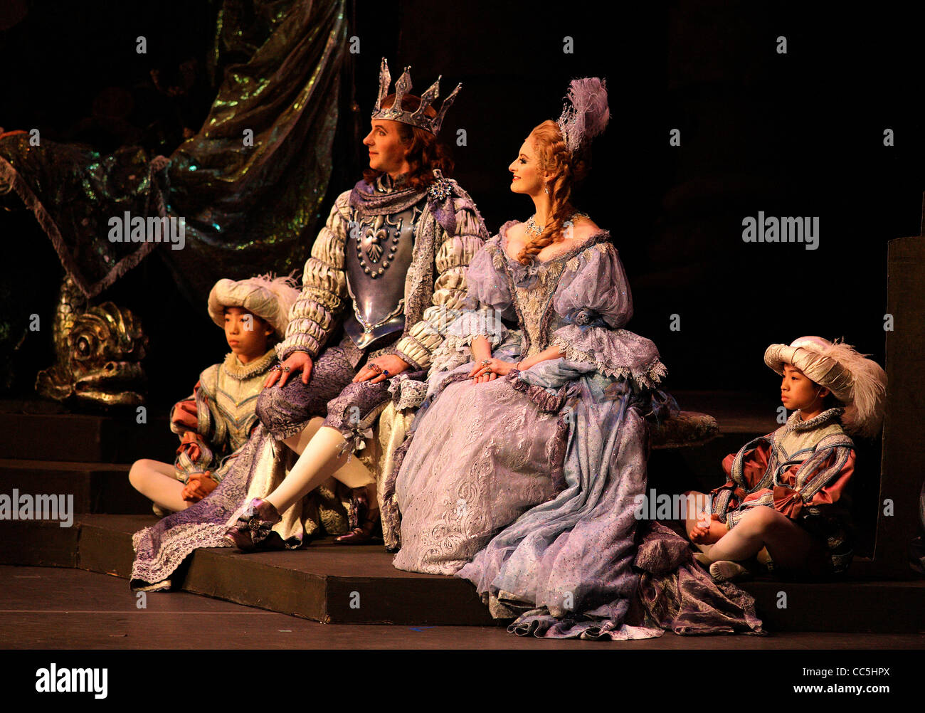 Ballet dancers performing king and queen, Beijing, China Stock Photo ...