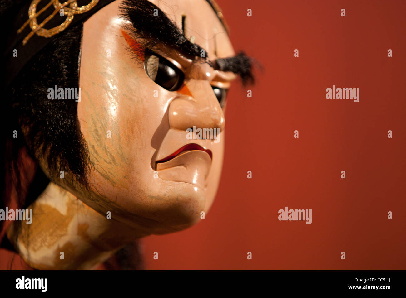 Bunraku puppet performance and dolls at the Awaji Ningyoza theater ...