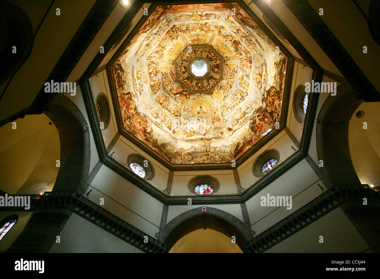Fresco of the ceiling, Florence Cathedral, Florence, Italy Stock Photo ...