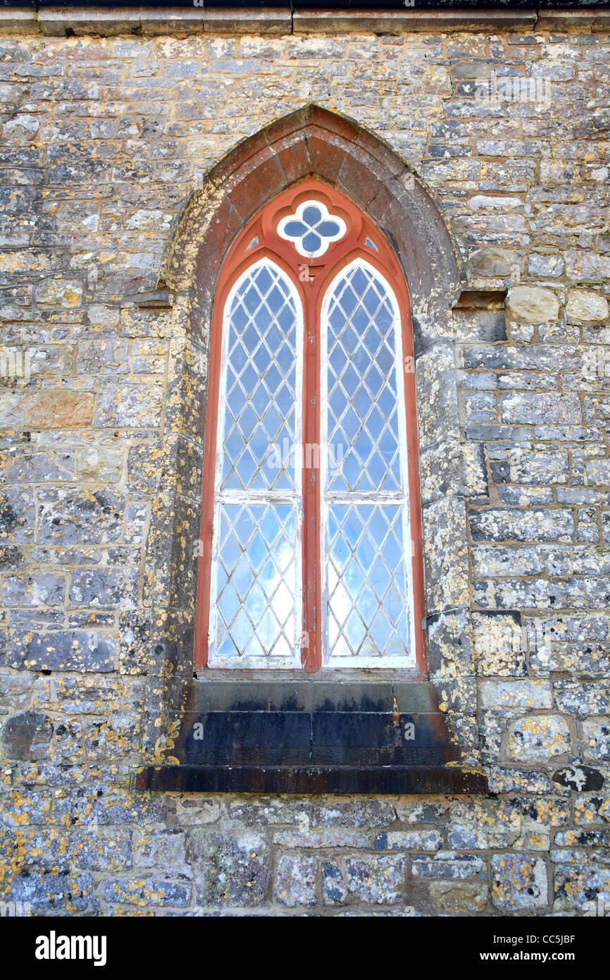 Intricate arched window in an old church. Ireland Stock Photo - Alamy