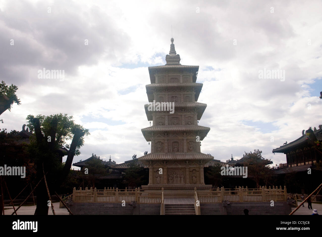 Marble pagoda in Lingyan Temple, Yungang Grottoes, Datong, Shanxi ...