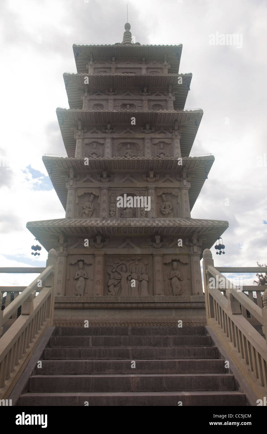Marble pagoda in Lingyan Temple, Yungang Grottoes, Datong, Shanxi ...
